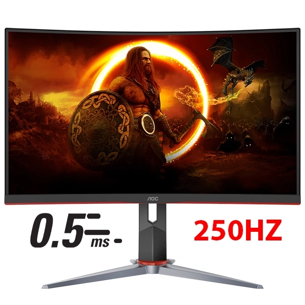ICN.com : شاشة AOC C27G2Z مقاس 27 بوصة FHD بمعدل تحديث 250 هرتز - 0.5 مللي ثانية - شاشة ألعاب منحنية