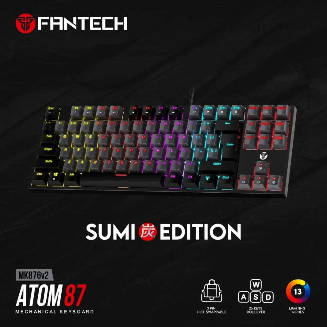 ICN.com : Fantech MK876 V2 Atom87 (TKL 75% Size) RGB Wired 2 Colors ...