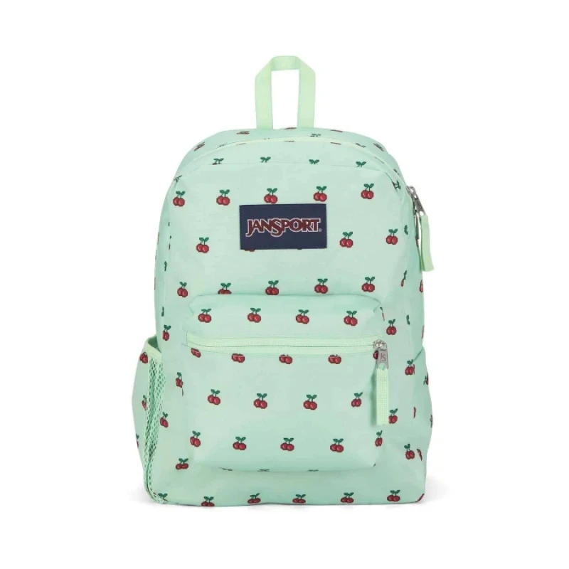 ICN.com : Jansport Cross Town Backpack, Cherries Design, Light Green Color