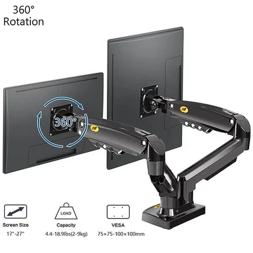 ICN.com : NORTH BAYOU F160 DUAL MONITOR DESK MOUNT STAND FOR 17 – 27 ...