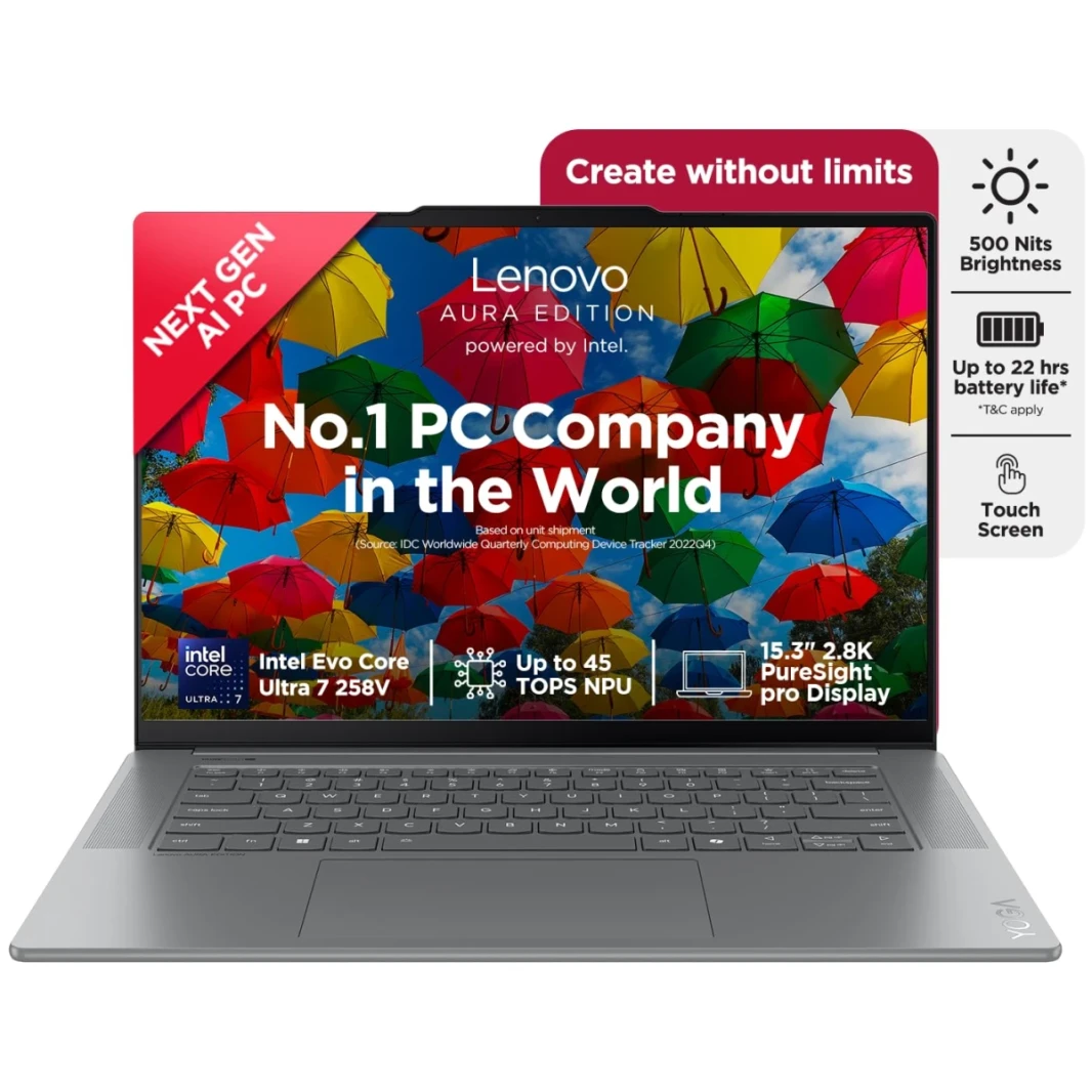 ICN.com : لابتوب لينوفو يوجا سليم 7i إصدار Aura (2025) بمعالج Intel ...