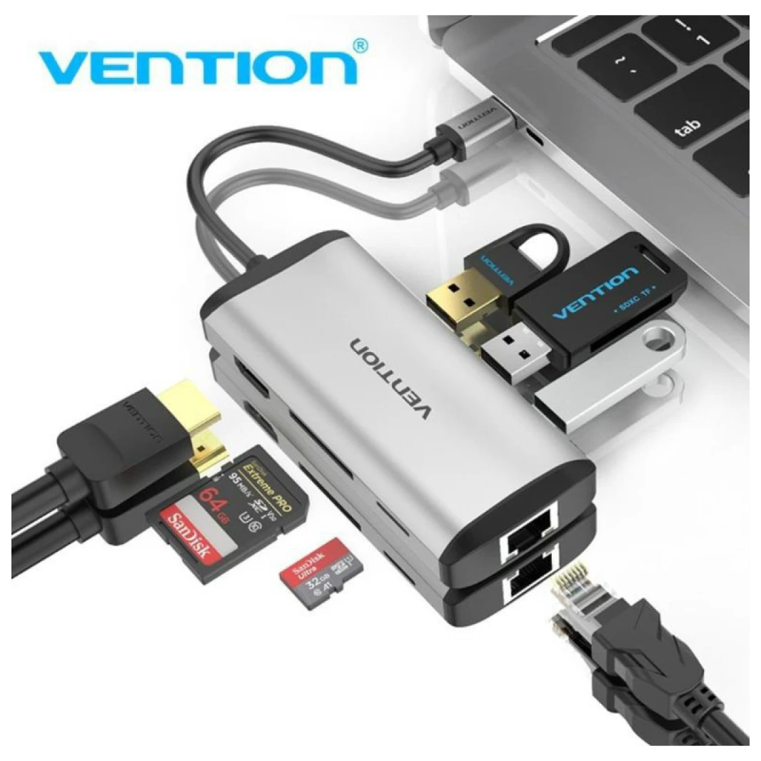 ICN.com : Vention 8-in-1 USB-C Docking Station Hub 8in1 4K Ultra HD Display, Ethernet, Supports ...