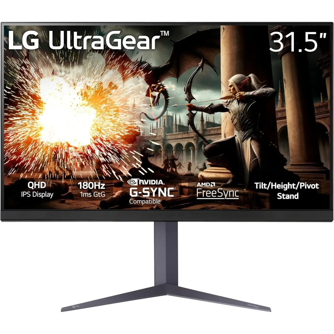 ICN.com : LG 32GS75Q-B ULTRAGEAR 32 بوصة QHD 2K IPS 180HZ 1MS MONITION