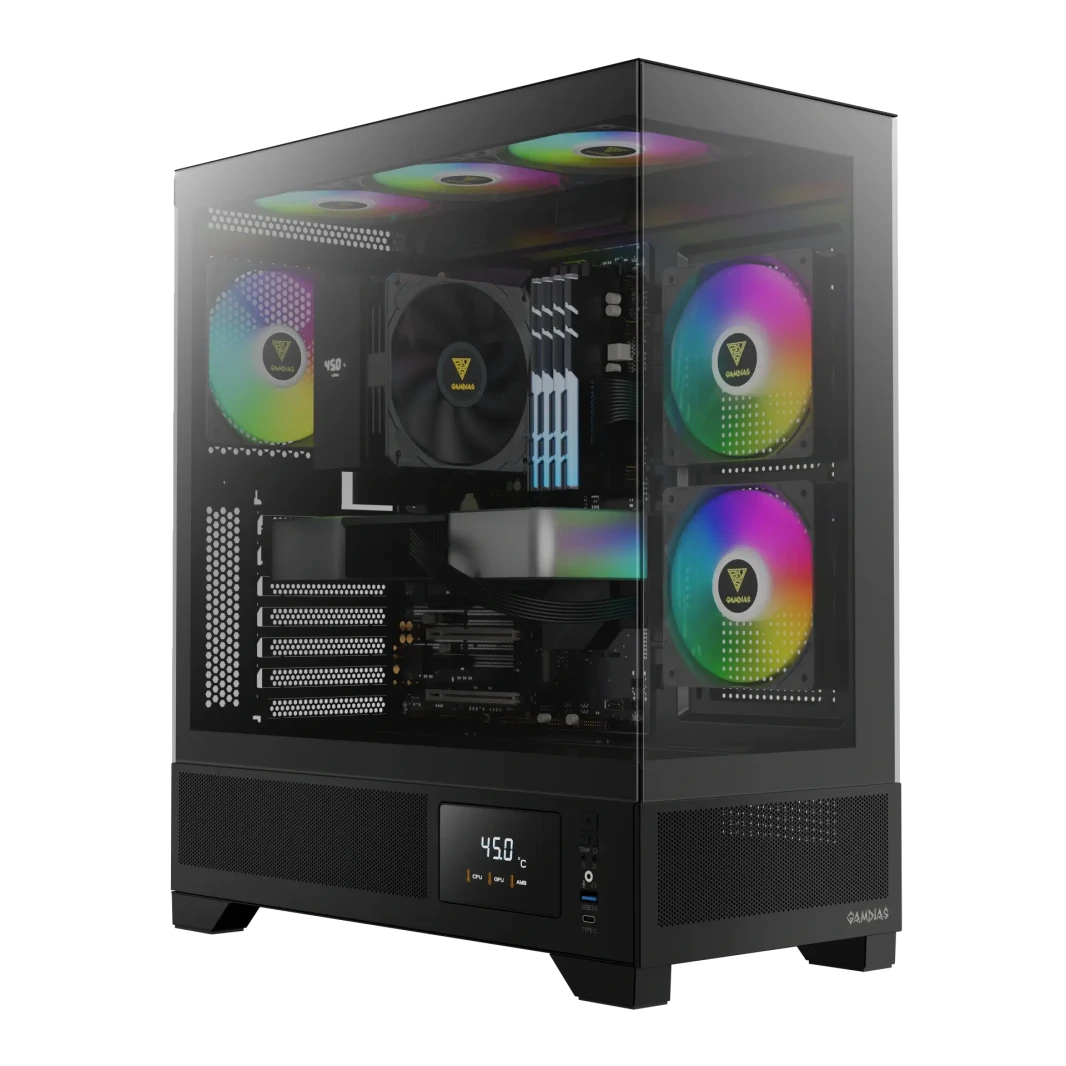 ICN.com : Gamdias Atlas M1 Argb Mid Tower Gaming Case - Black
