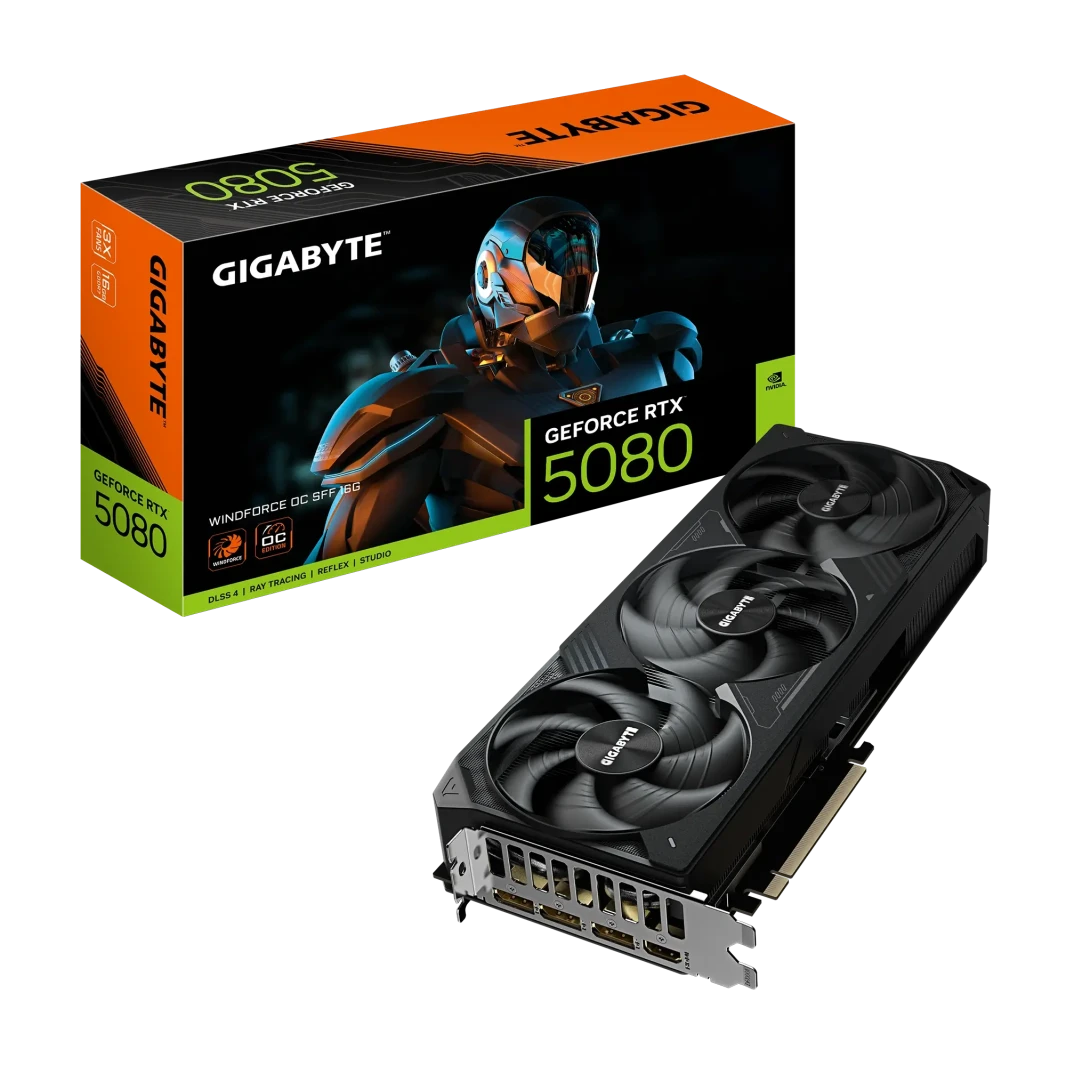 ICN.com : Gigabyte Geforce RTX 5080 Windforce OC SFF 16GB GDDR7 بطاقة الرسومات
