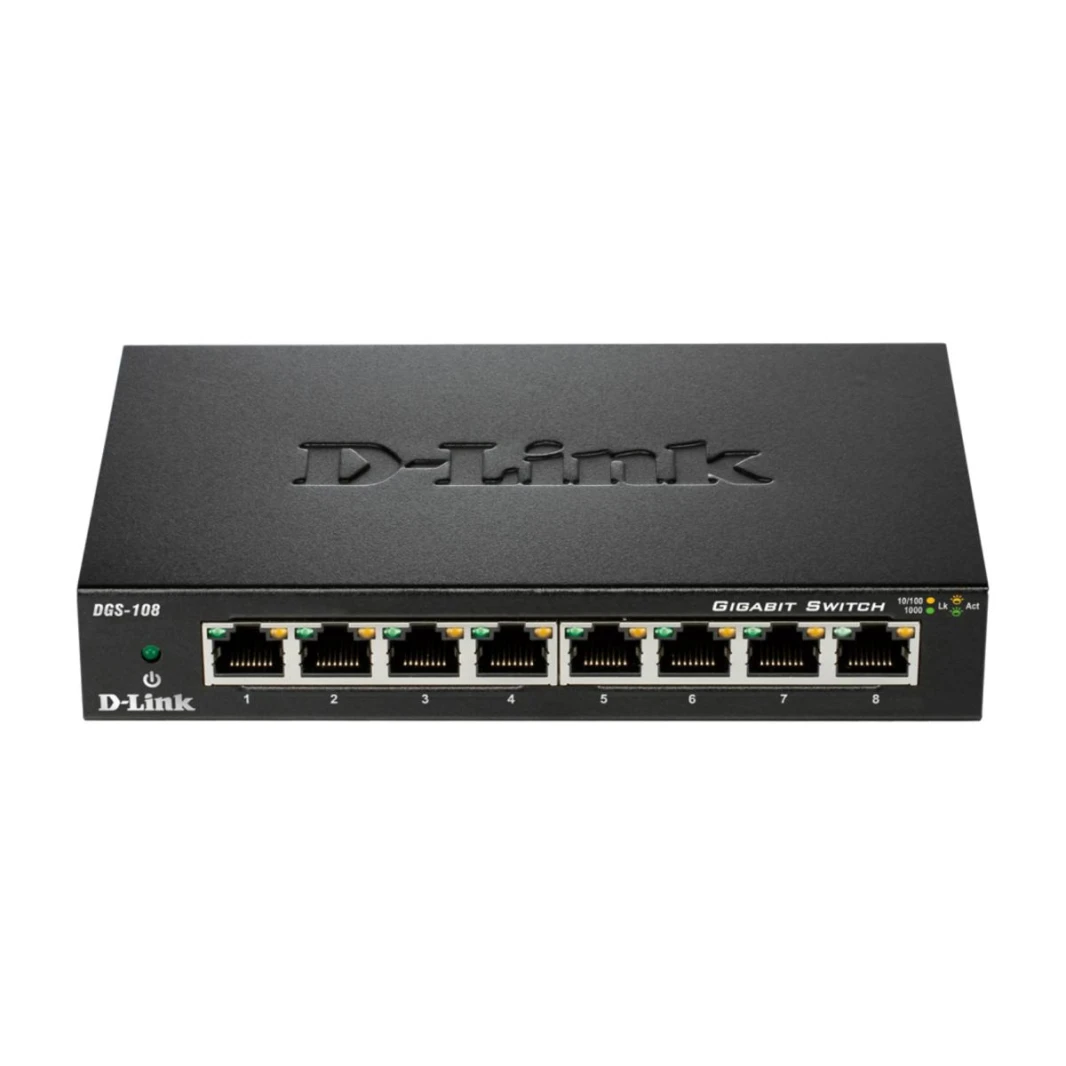 ICN.com : D-Link DGS-108/B 8-port 10/100/1000 Unmanaged Desktop Switch