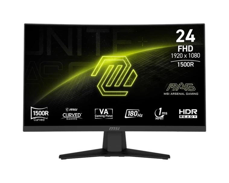 ICN.com : شاشة ألعاب MSI MAG 244C منحنية 24 بوصة VA (FHD) بتردد 180 ...