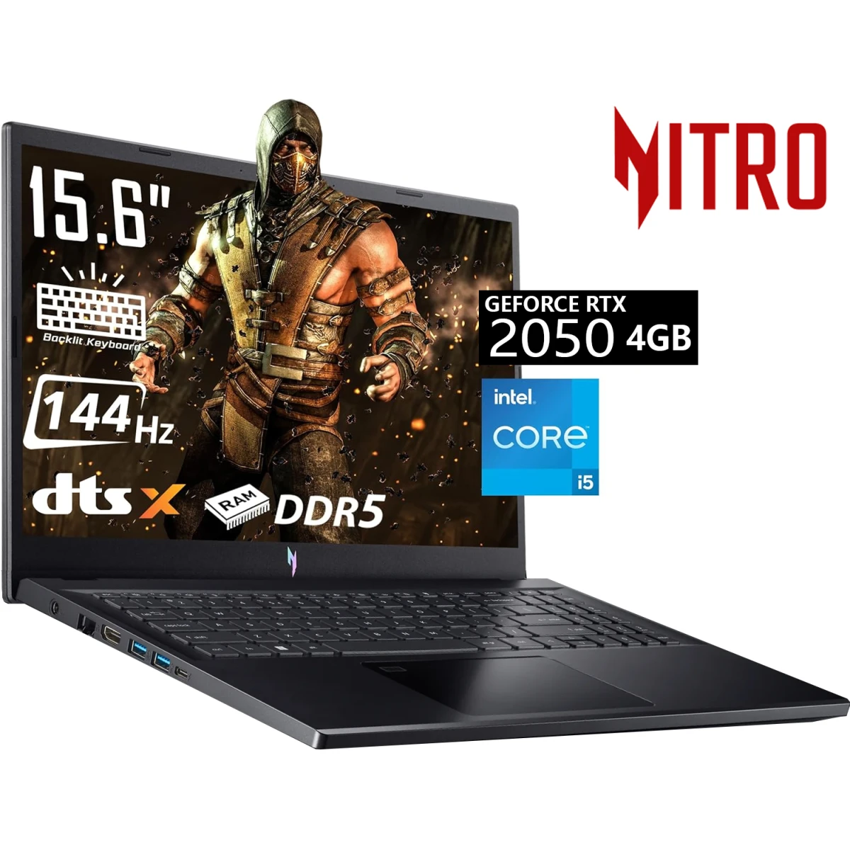 ICN.com : Acer Nitro V15 (2024) ANV15-51-59RM Gaming Laptop, 13th Gen Intel Core i5, Nvidia RTX ...