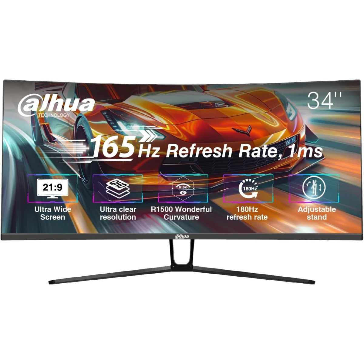 ICN.com : شاشة ألعاب داهوا LM34-E330C منحنية، 34 بوصة WQHD VA، معدل ...