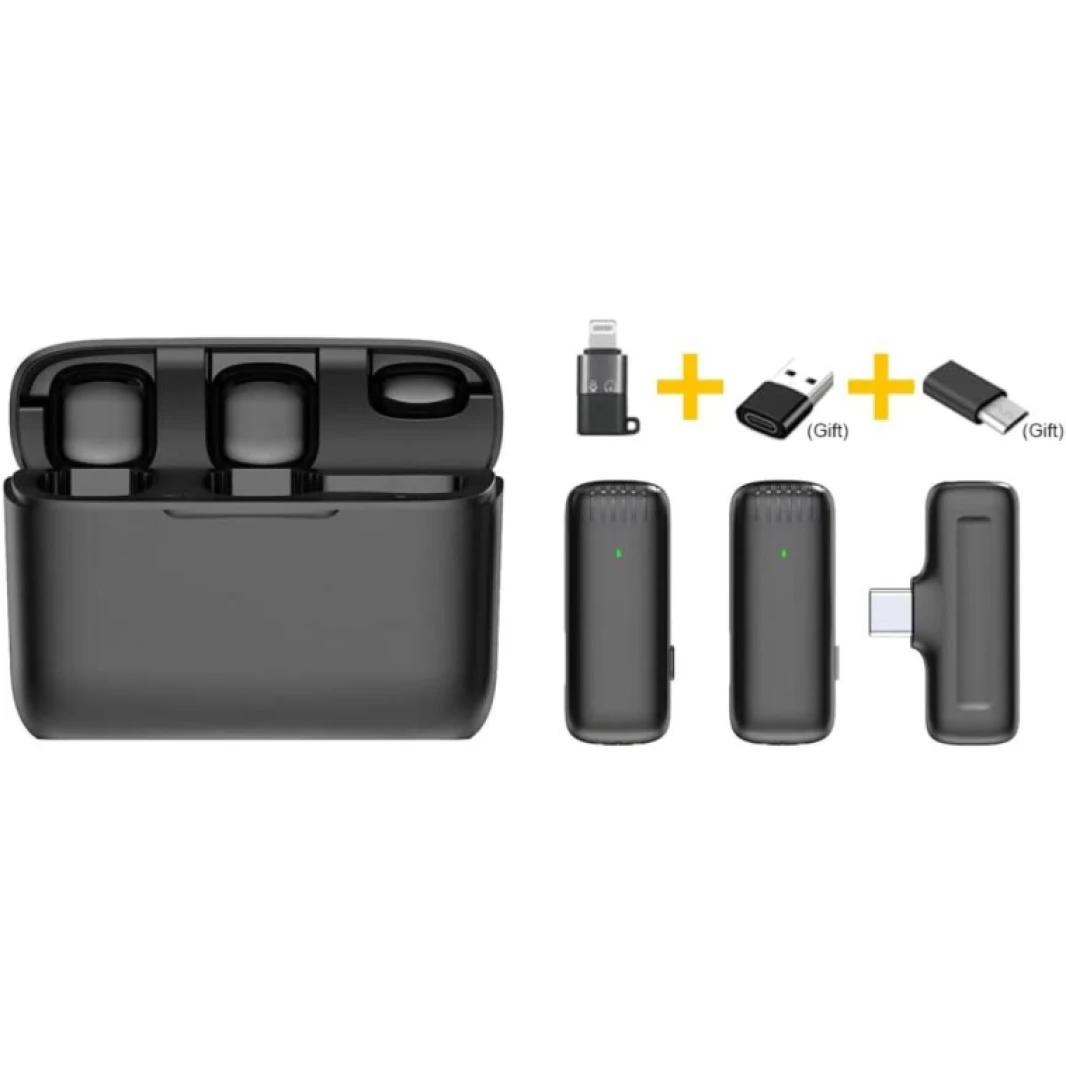 ICN.com : ميكروفون لافالير لاسلكي J13 محمول 2 في 1 لأجهزة آيفون وهواتف ...