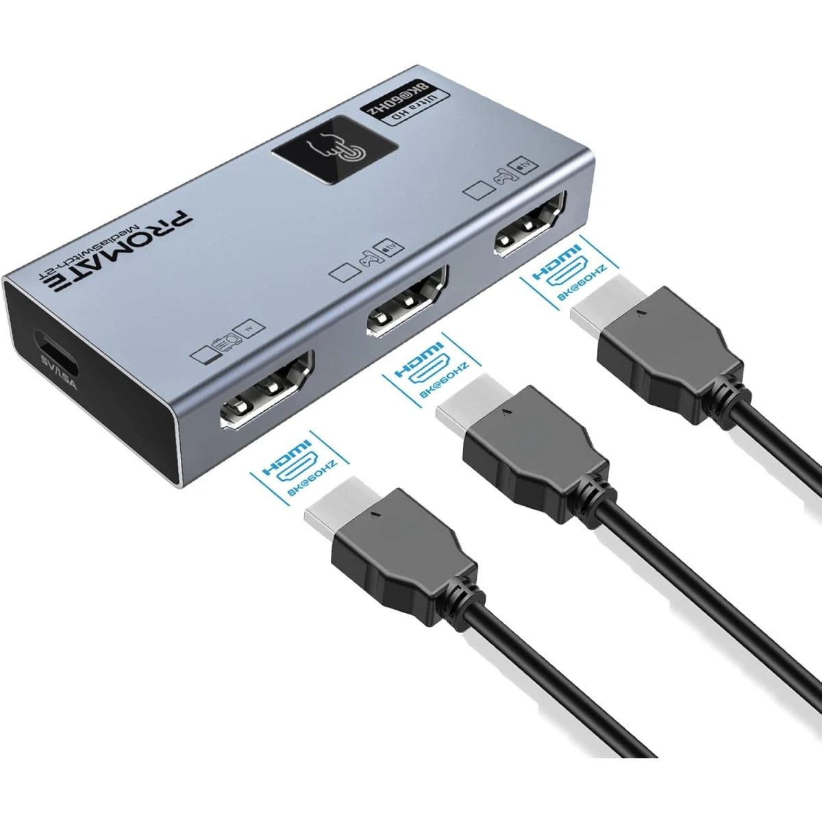 ICN.com : مهايئ محول HDMI Promate MEDIASWITCH-2T، محول HDMI فائق الدقة ...